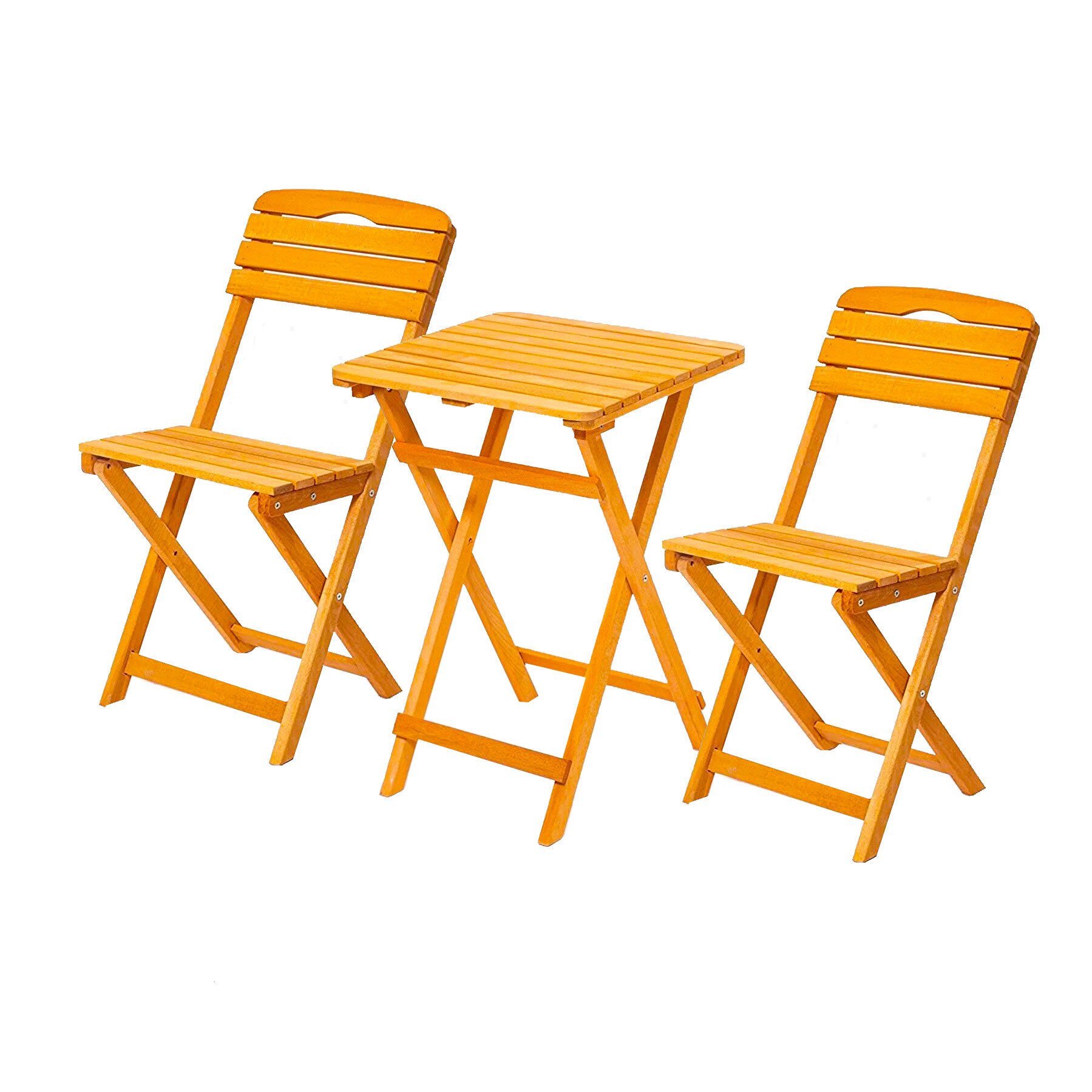 Set mobilier gradina/balcon pliabil, lemn, maro miere - eMAG.ro