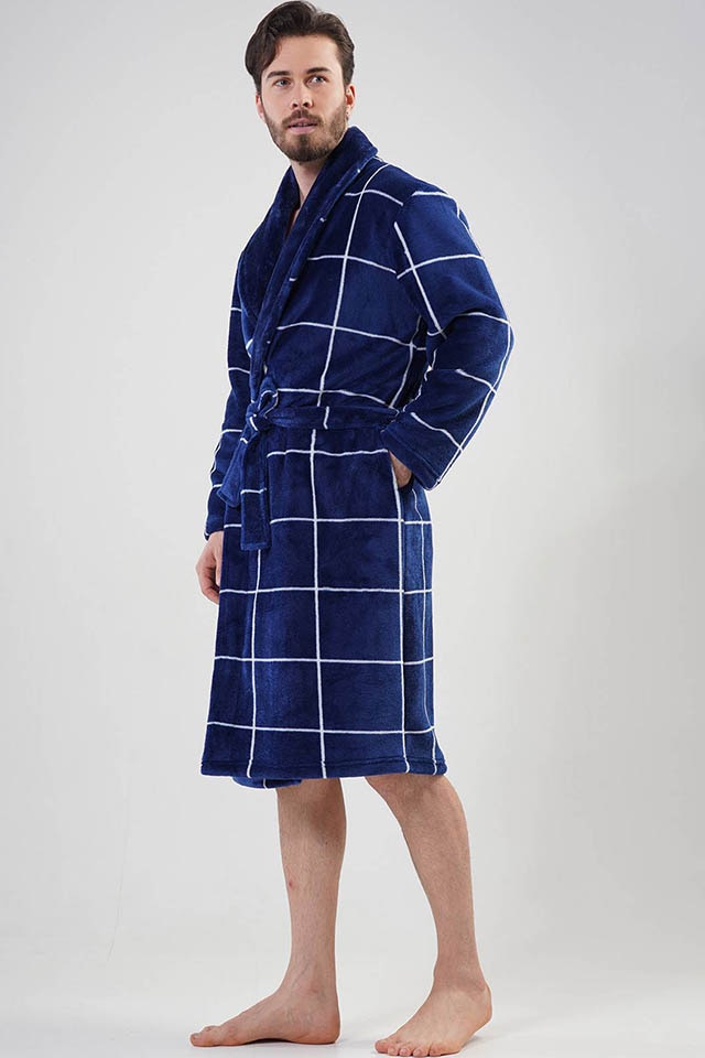 Halat barbati, Gazzaz by Vienetta, model Blue Art, cocolino, albastru ...