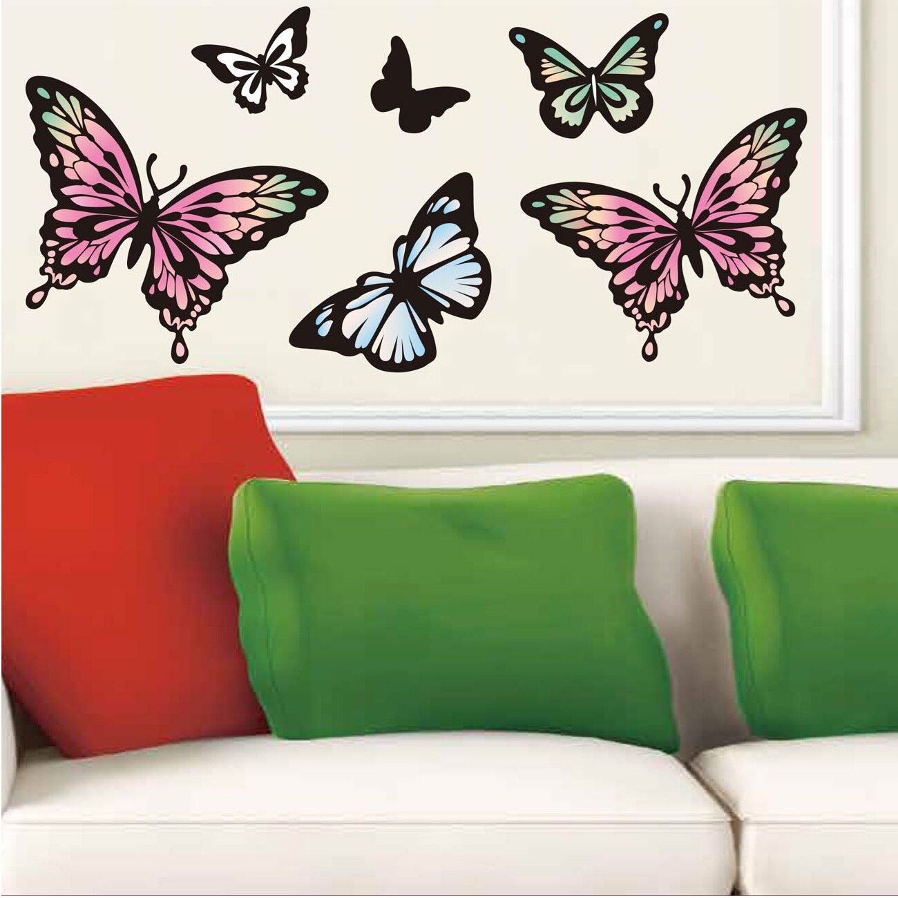 Стикери за стена, Пеперуди, Преливащи цветове, 21x37 см - eMAG.bg