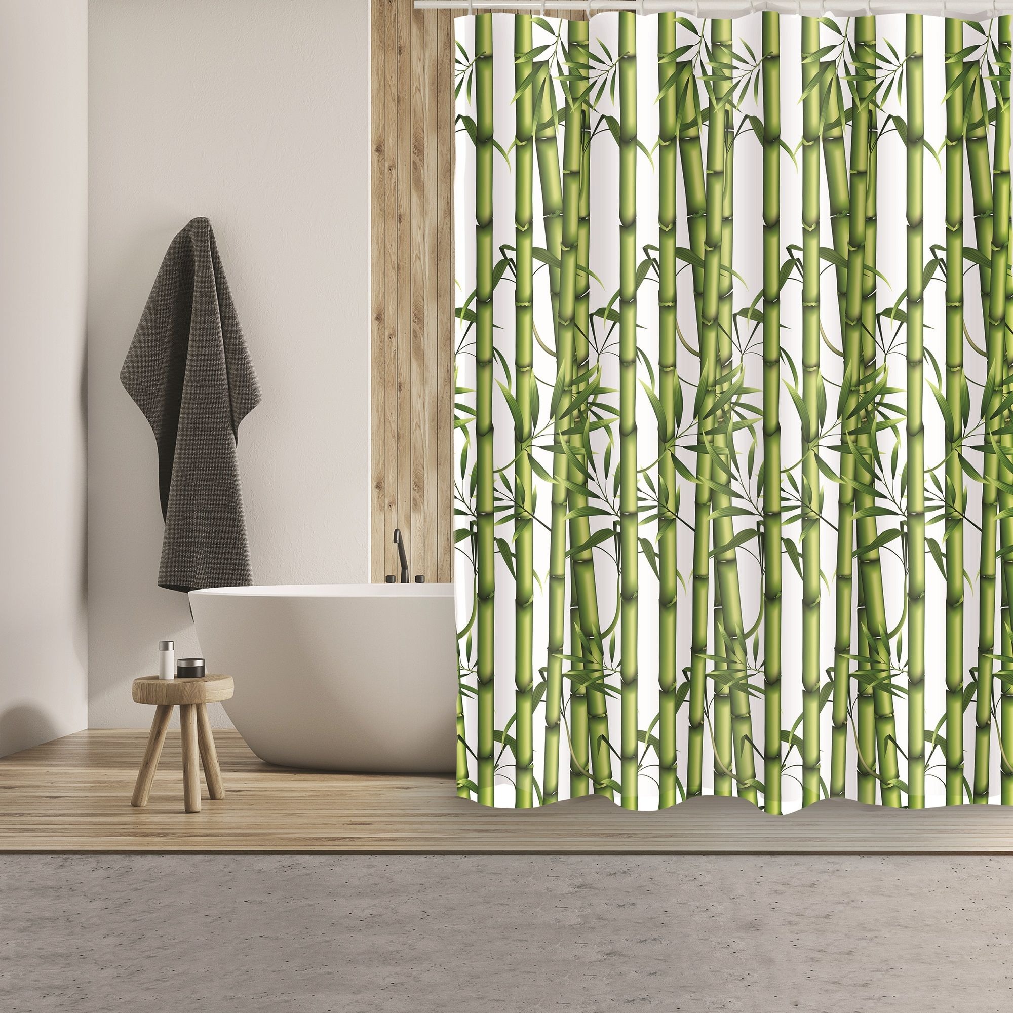 Perdea dus din poliester, 180 x 200 cm, model bambus - eMAG.ro