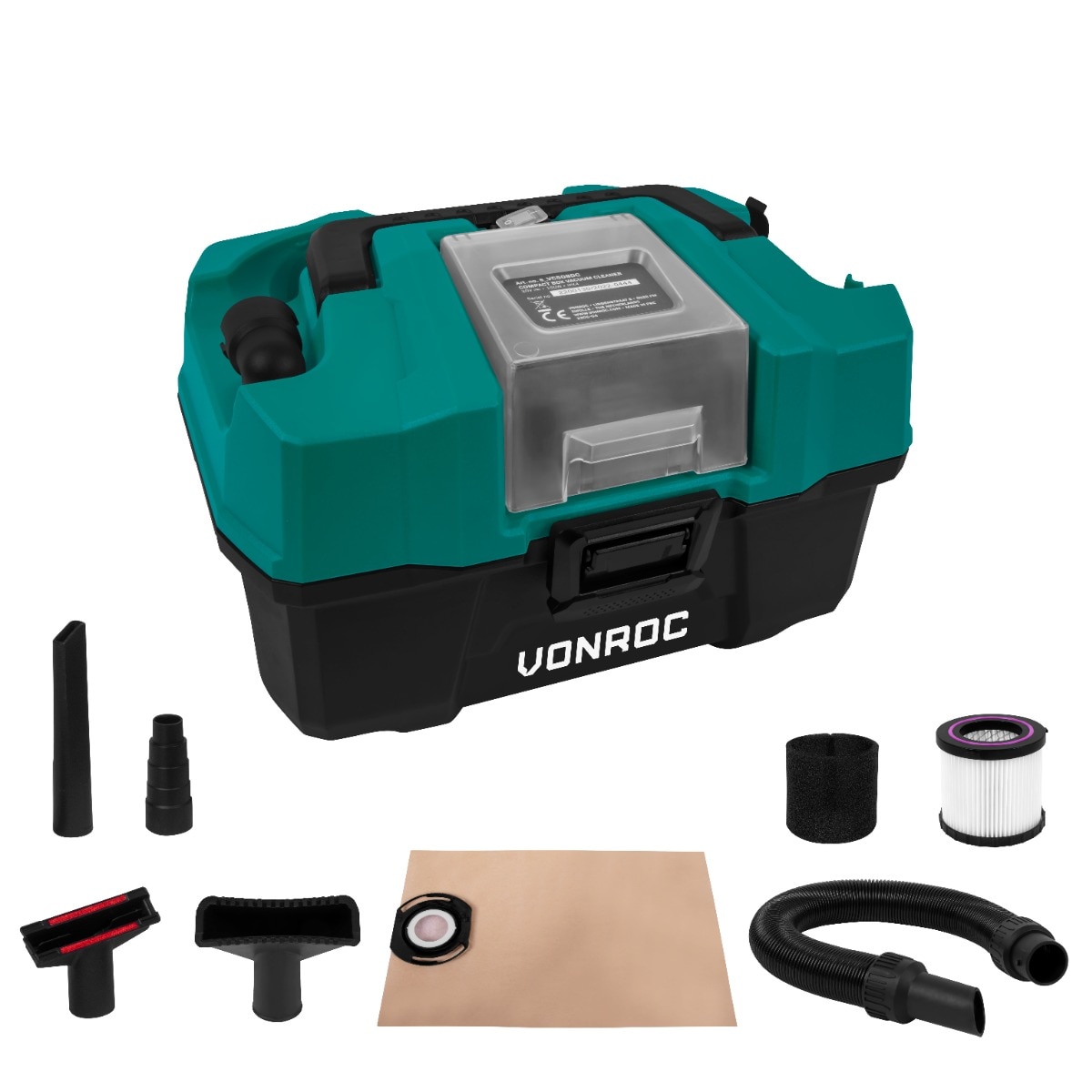 Aspirator portabil, VONROC, VC508DC, 20V, fara baterie si incarcator ...