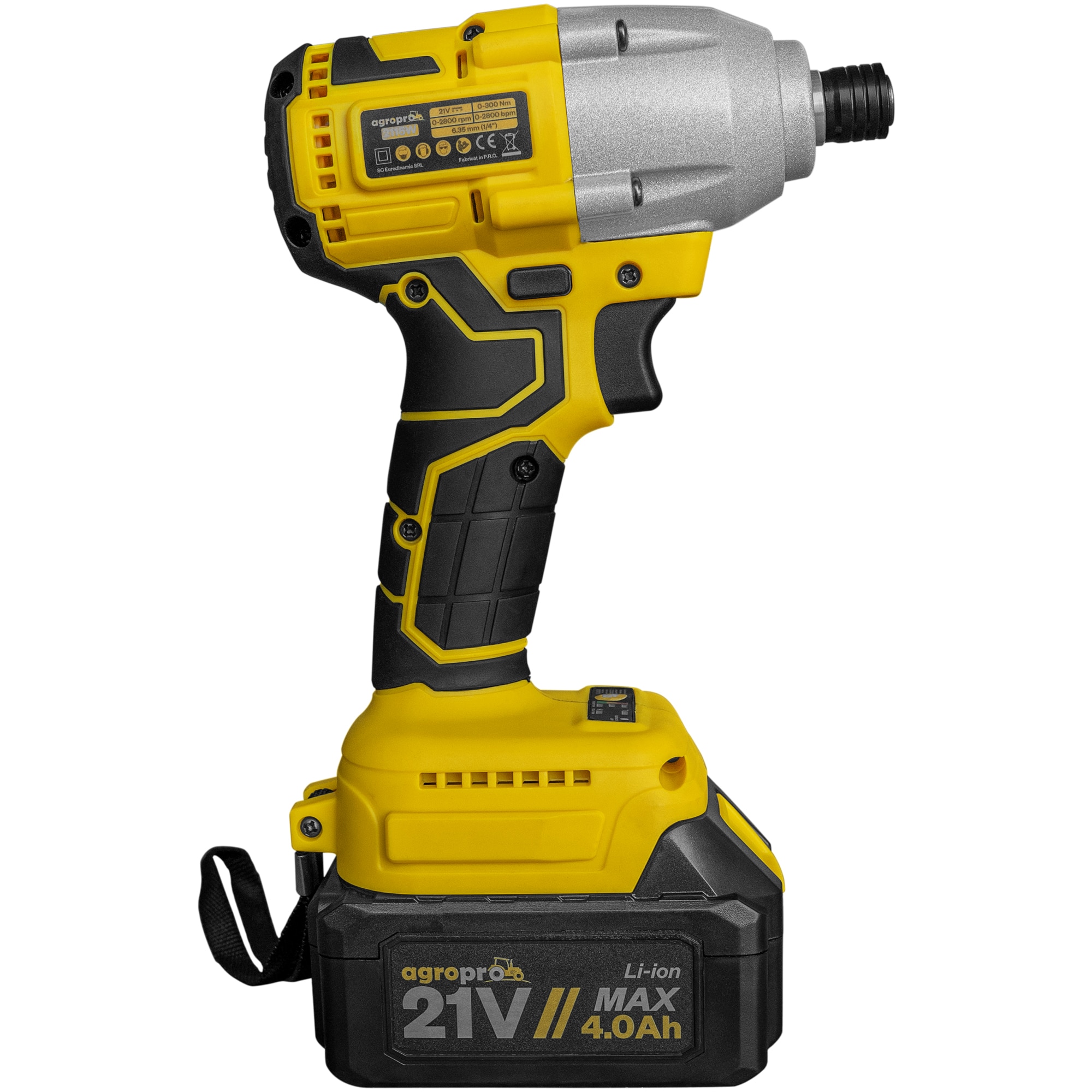 Masina de insurubat cu impact AgroPro 2115W cu acumulator Li-Ion 21V 4 Ah, motor fara perii ...