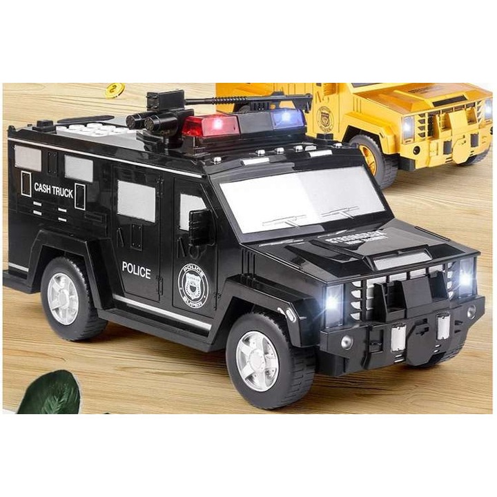 Pusculita Electronica WTO®, Masina de politie, Cu PIN, Negru - eMAG.ro