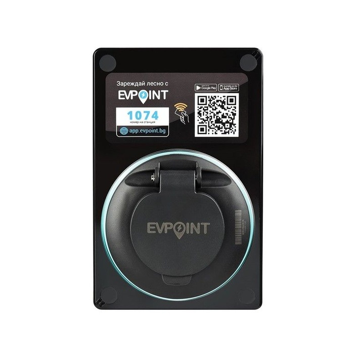 Станция за зареждане на електрически автомобил EVPoint 7.4 kW, контакт Тип 2, OCPP, GSM, LAN, Wi ...
