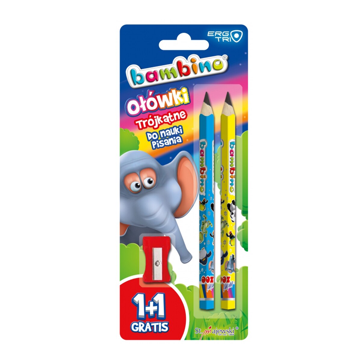 Set 2 creioane Majewski Bambino si ascutitoare, blister, 2 bucati ...