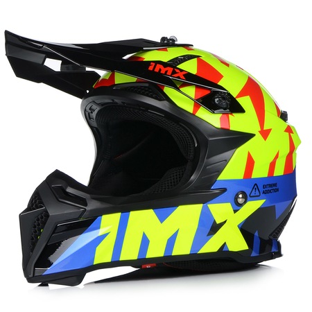 Casca moto Imx Fmx enduro, Protectie UV, Off-Road, Albastru Galben, L ...
