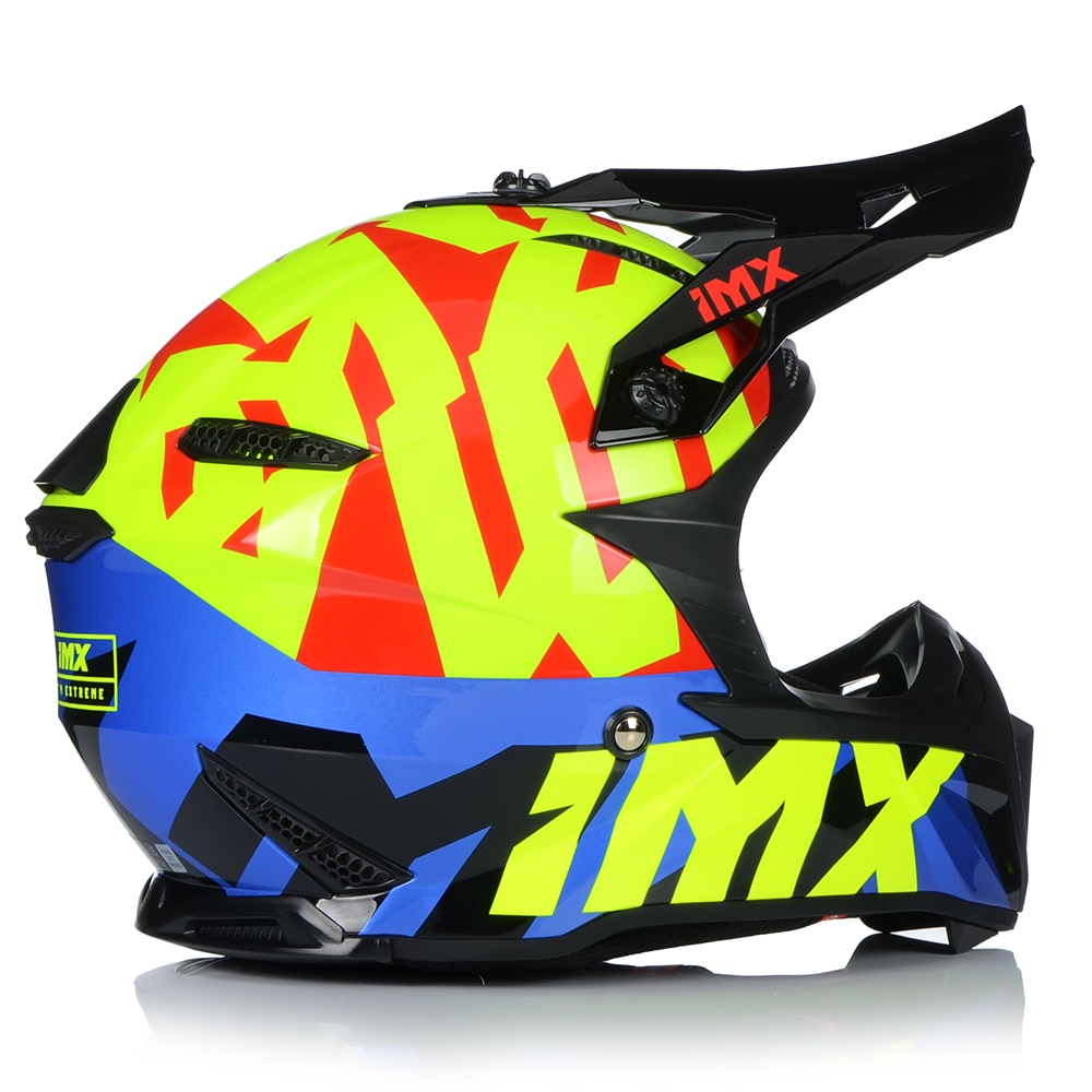 Casca moto Imx Fmx enduro, Protectie UV, Off-Road, Albastru Galben, L ...
