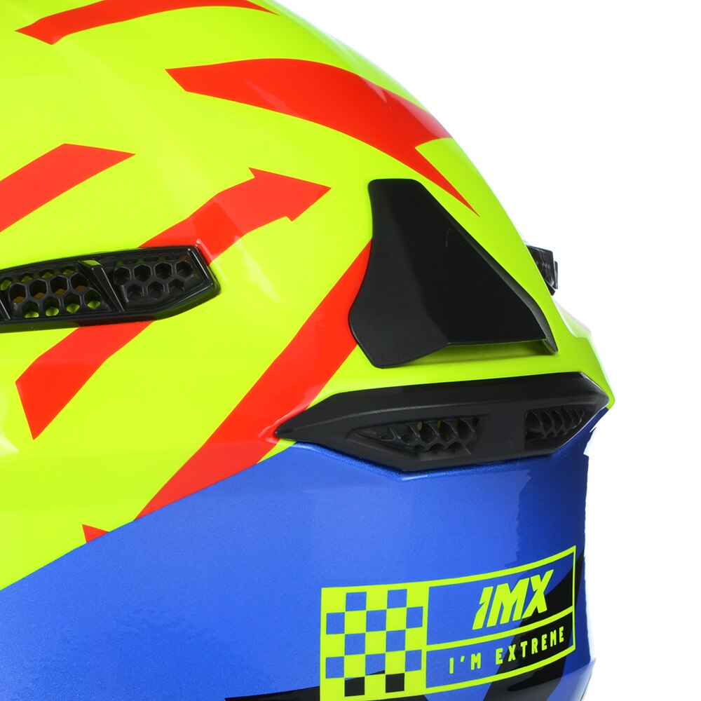 Casca moto Imx Fmx enduro, Protectie UV, Off-Road, Albastru Galben, L ...