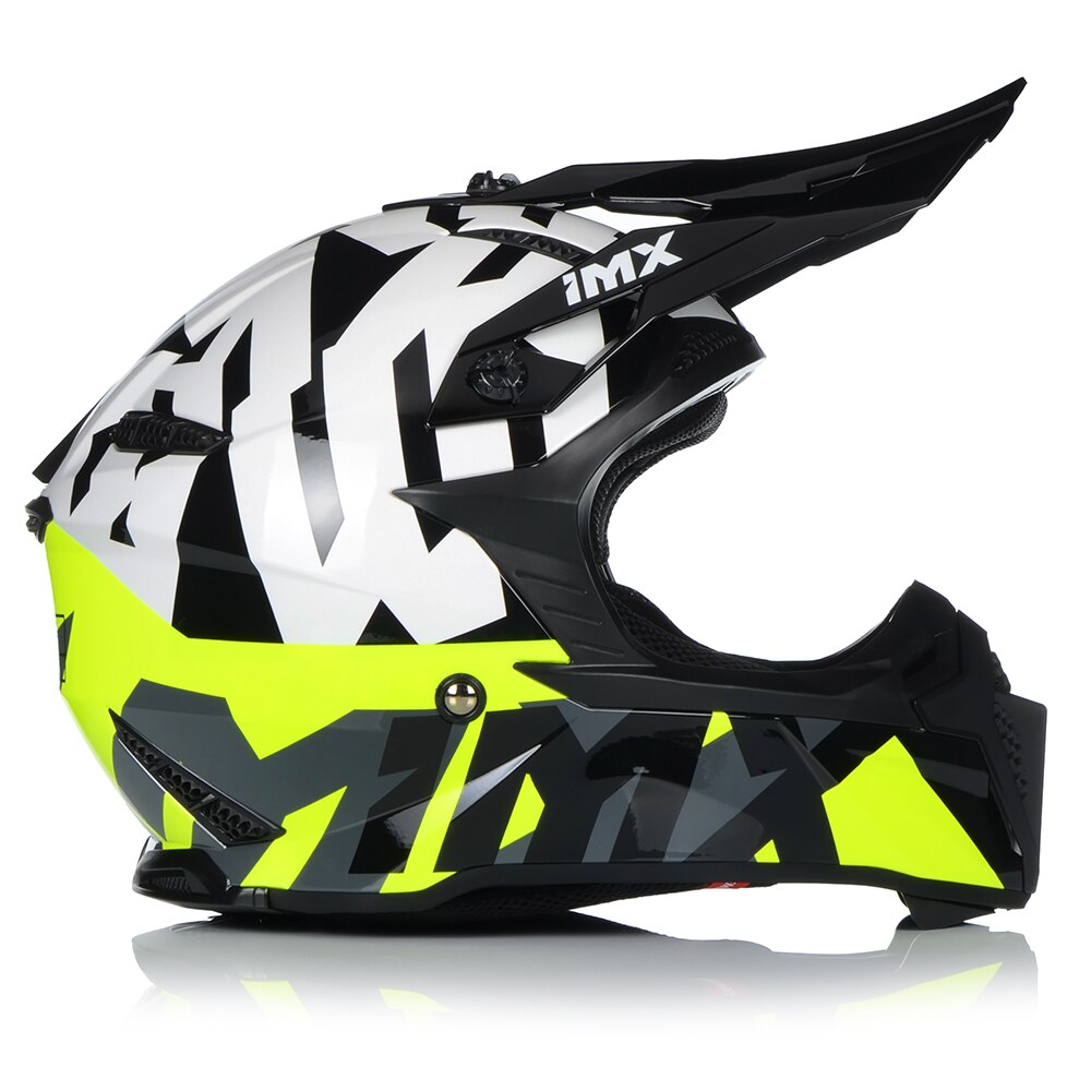 Casca moto Imx Fmx enduro, Protectie UV, Off-Road, Alb Galben, M 57-58 ...