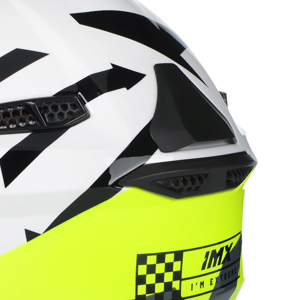 Casca moto Imx Fmx enduro, Protectie UV, Off-Road, Alb Galben, M 57-58 ...