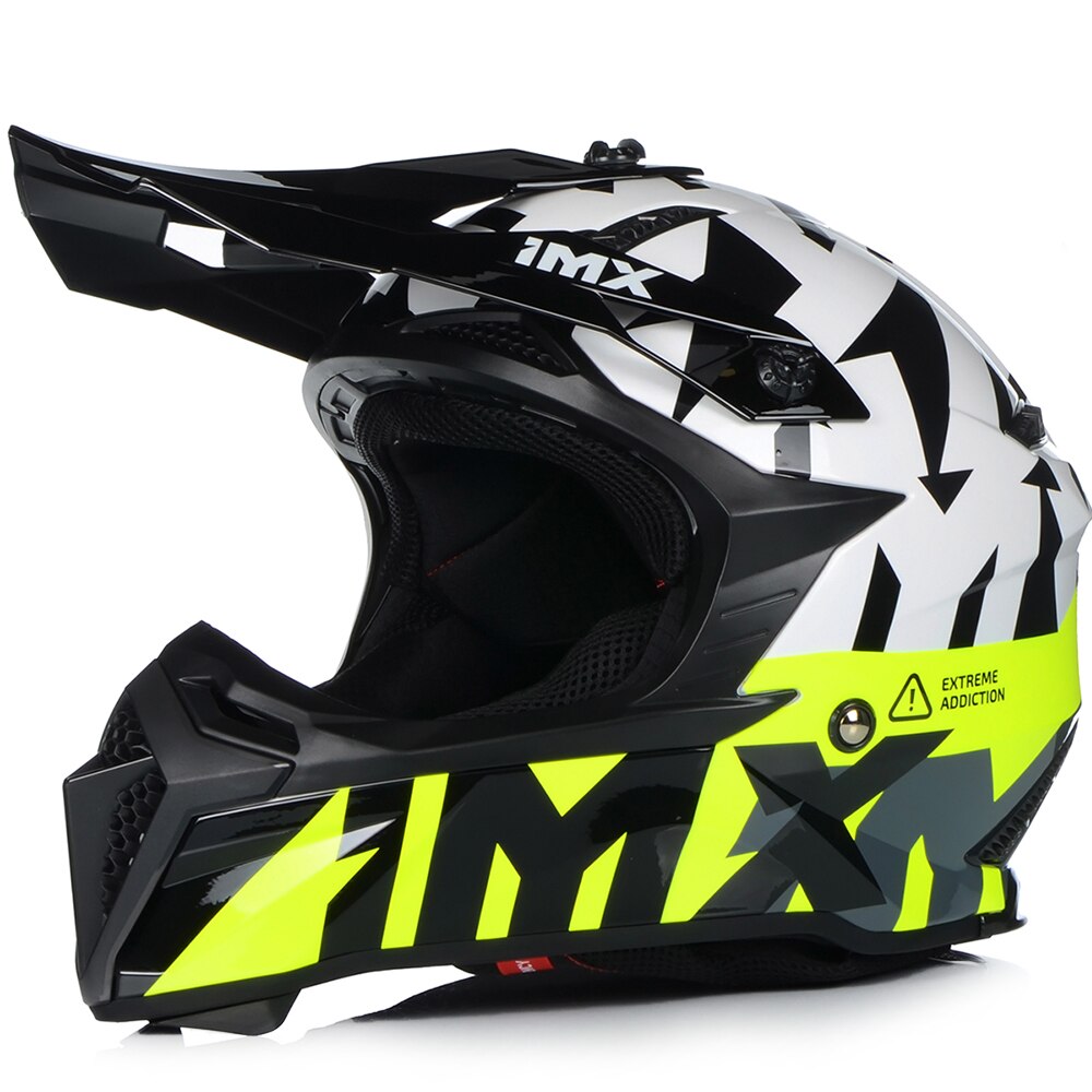 Casca moto Imx Fmx enduro, Protectie UV, Off-Road, Alb Galben, M 57-58 ...