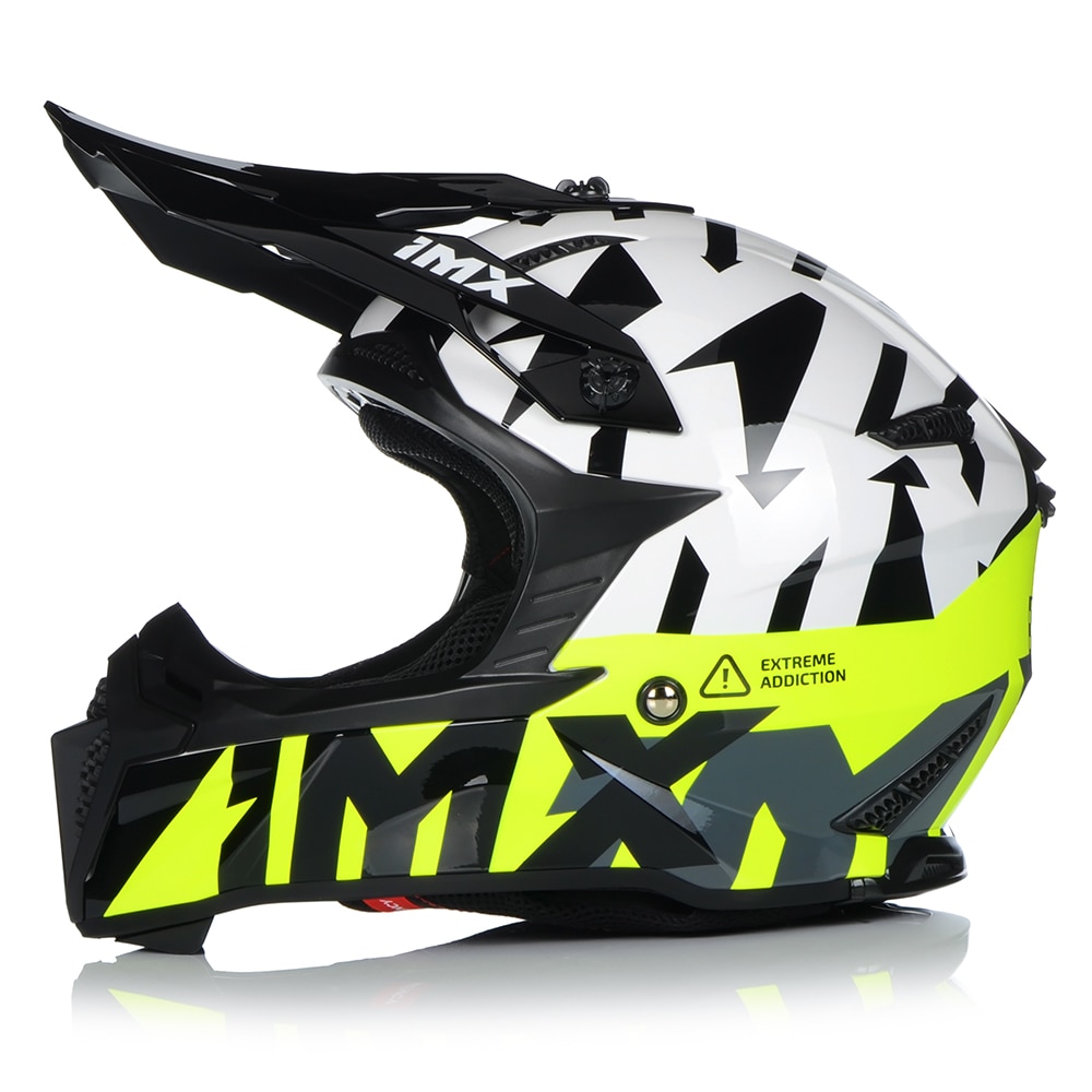 Casca moto Imx Fmx enduro, Protectie UV, Off-Road, Alb Galben, M 57-58 ...