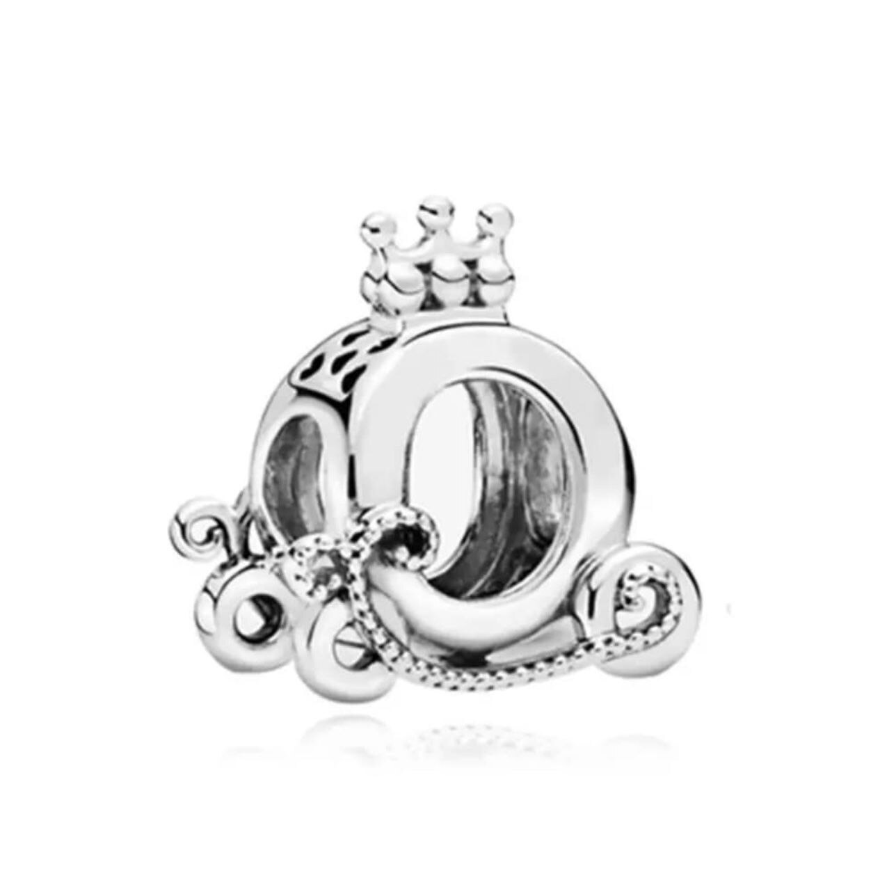 Talisman din argint s925 charm compatibil Pandora caleasca O cu coroana ...
