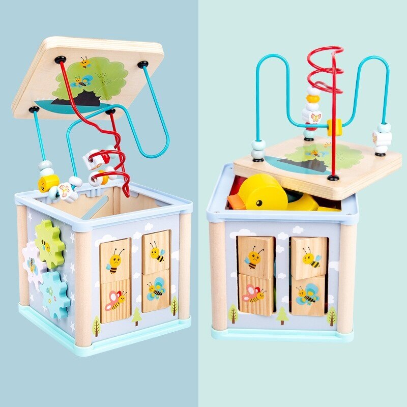 Cub Lemn Educativ Junior 6 in 1 - eMAG.ro