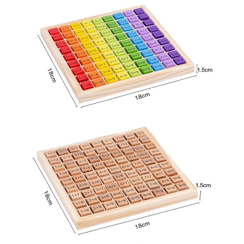 Joc Tabla Inmultirii din lemn Color 100 Piese - eMAG.ro