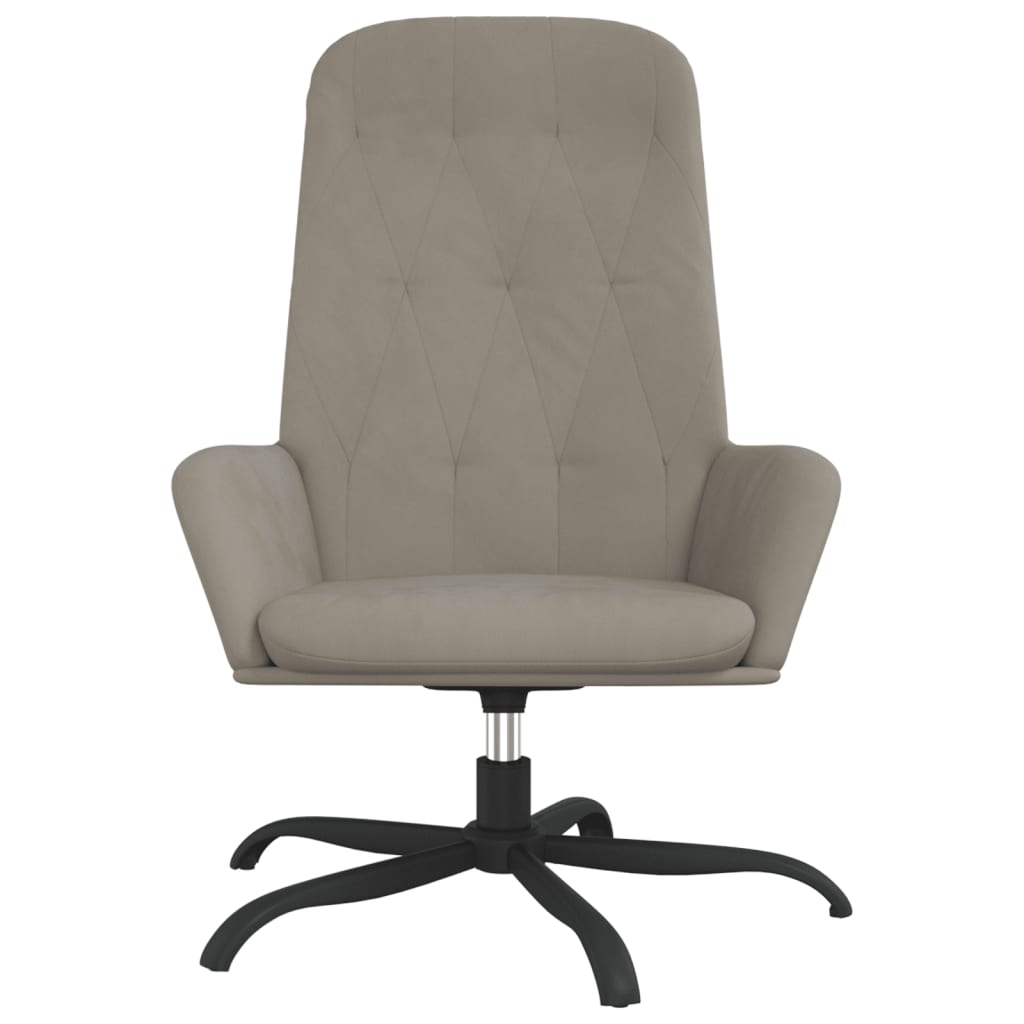 Scaun de relaxare, gri deschis, catifea, confortabil si stabil - 8671 ...