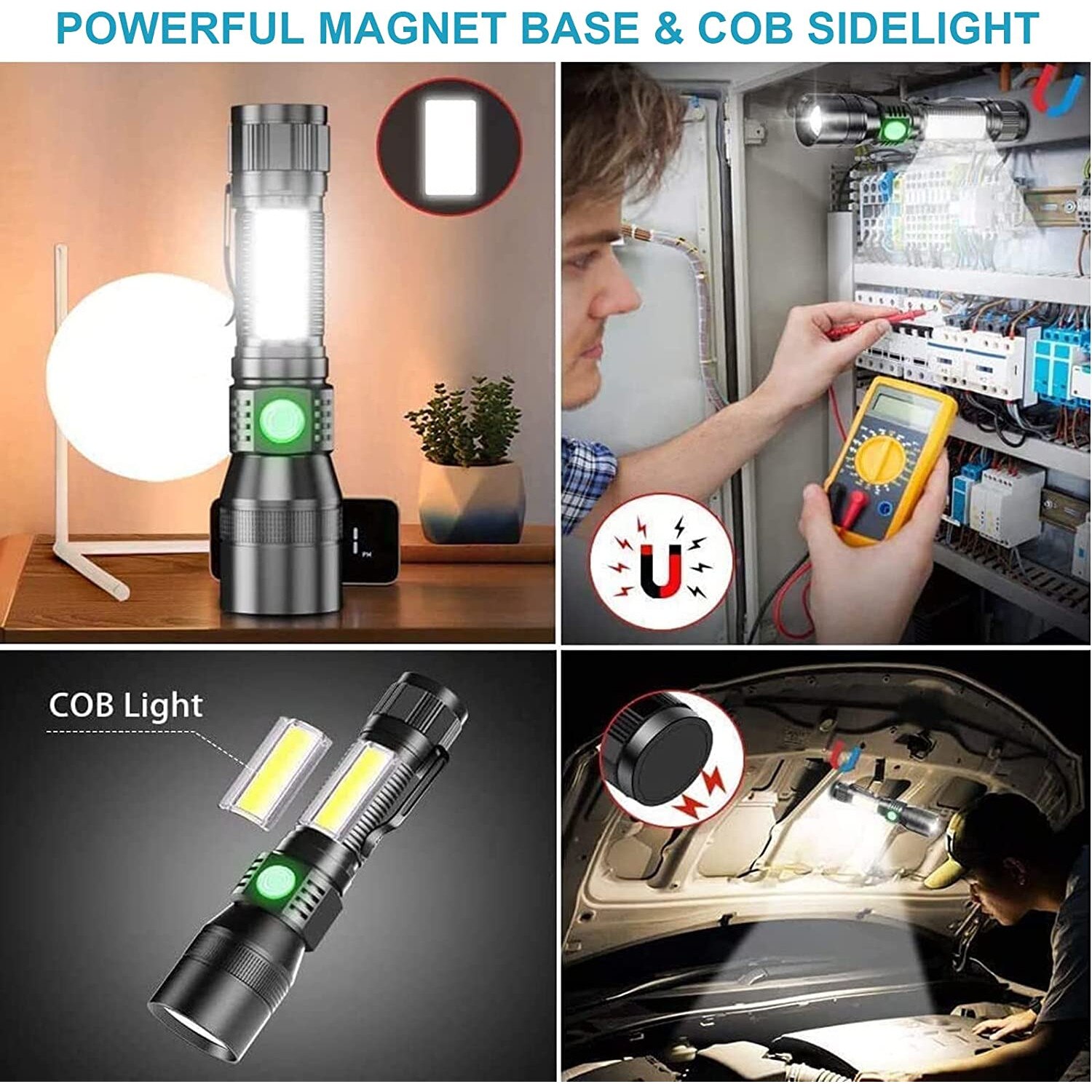 Lanterna LED UV, 2000 lumeni, IPX6, Aluminiu, Negru - eMAG.ro