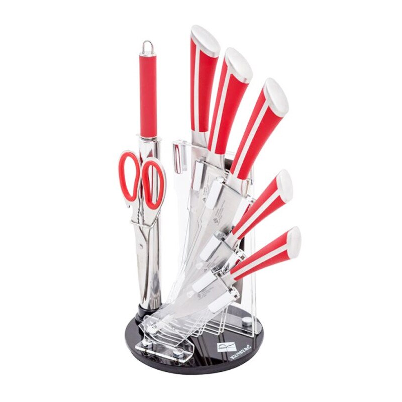 Set cutite Renberg, 8 piese, Rosu - eMAG.ro