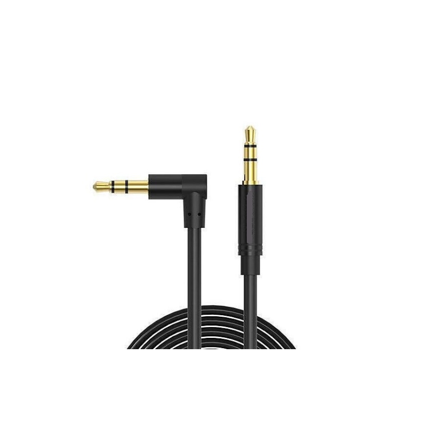 Cablu audio premium de 3.5mm ultra plat unghi 90 grade Negru 2M - eMAG.ro