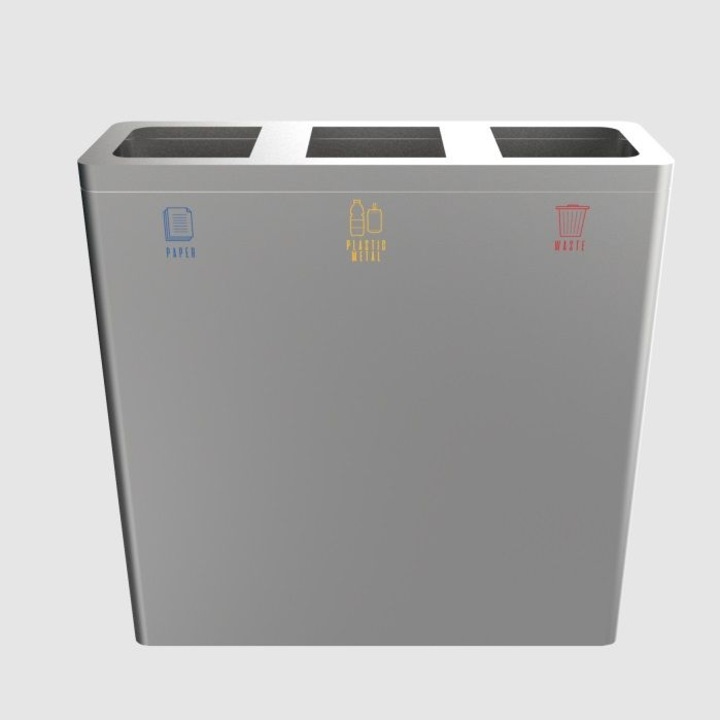 Set 3 cosuri gunoi inox pentru colectare selectiva - 3*60 litri - eMAG.ro