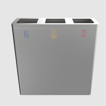 Set 3 cosuri gunoi inox pentru colectare selectiva - 3*60 litri - eMAG.ro