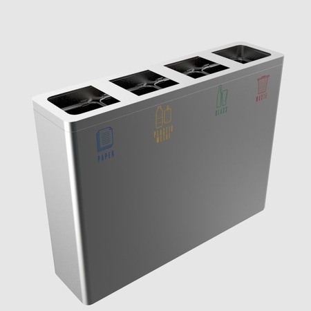 Set 4 cosuri gunoi inox pentru colectare selectiva - 4*60 litri - eMAG.ro