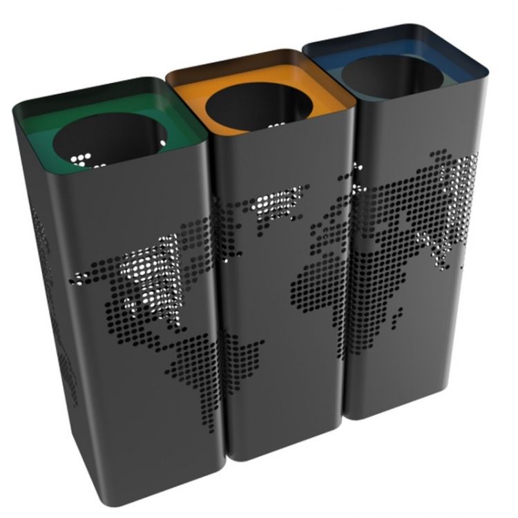 Set cosuri gunoi pentru reciclare din metal 3 * 60 litri - eMAG.ro