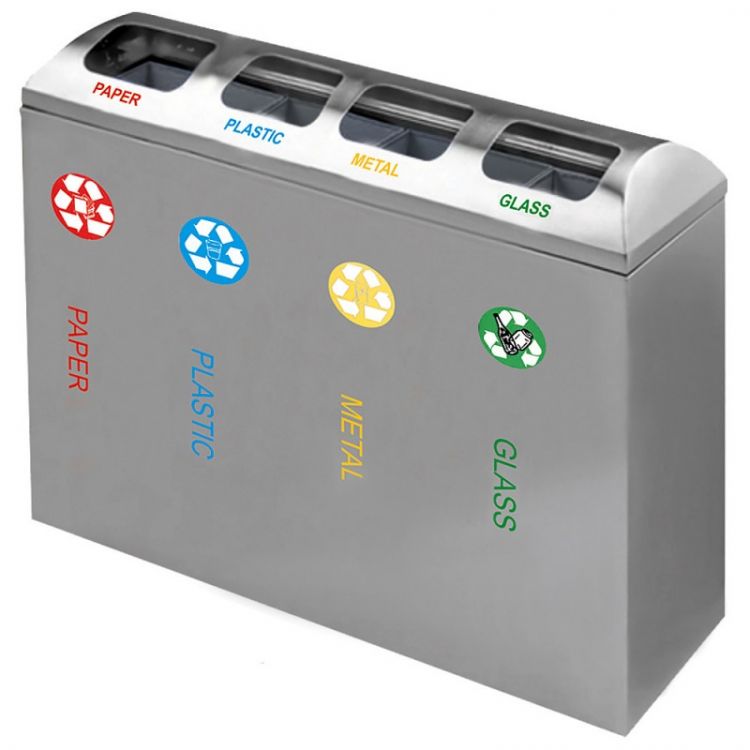 Set 4 cosuri gunoi inox pentru colectare selectiva - 4*39 litri - eMAG.ro