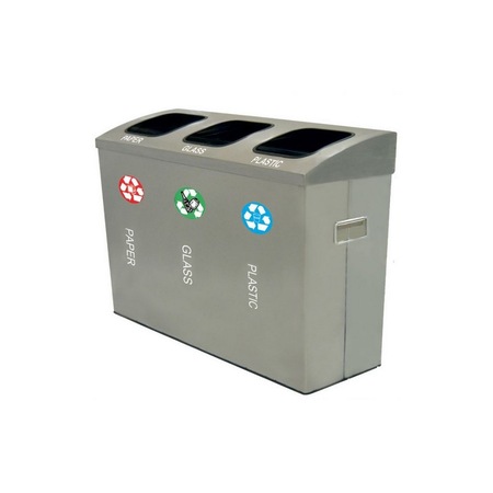 Set 3 cosuri gunoi inox pentru colectare selectiva - 3*79 litri - eMAG.ro