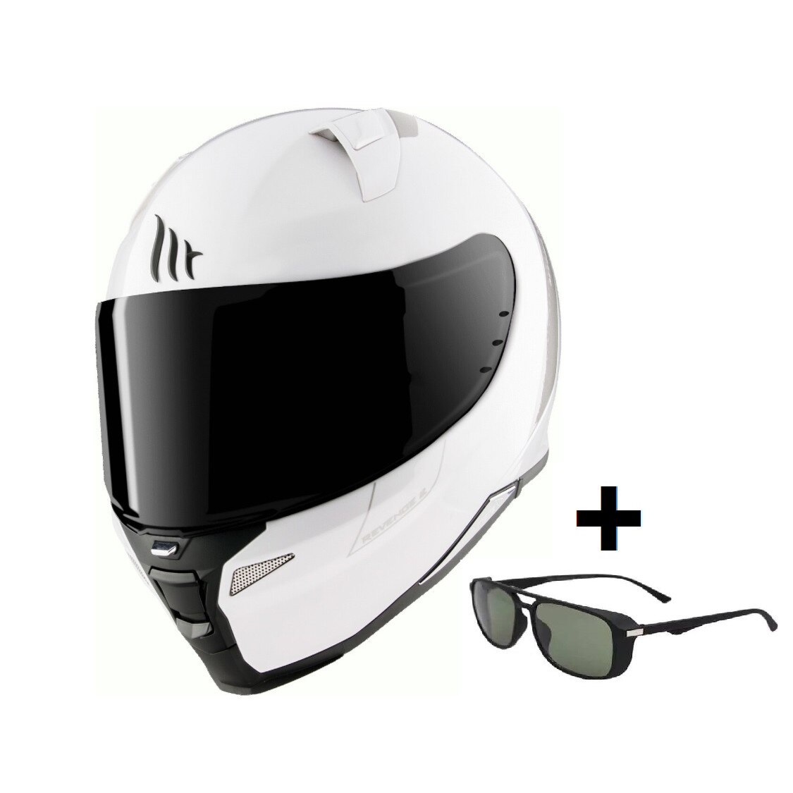 Casca moto integrala MT Revenge 2 alb lucios, S 55-56cm - eMAG.ro