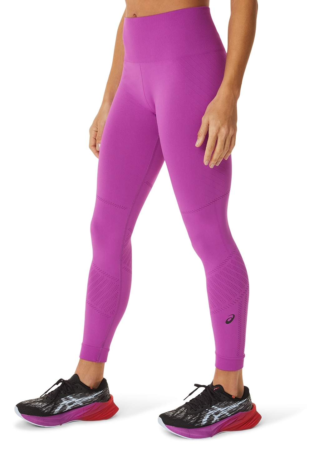 Asics, Colanti fara cusaturi, pentru fitness, Roz orhidee, XL - eMAG.ro