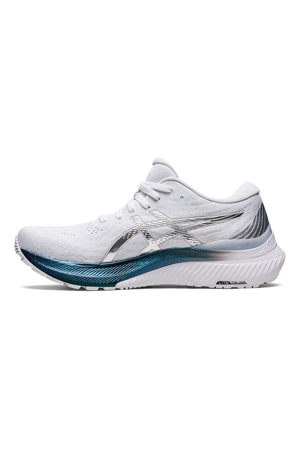 Asics, Обувки за бягане Gel-Kayano с лого, Бял, Сребрист, 8.5 - eMAG.bg