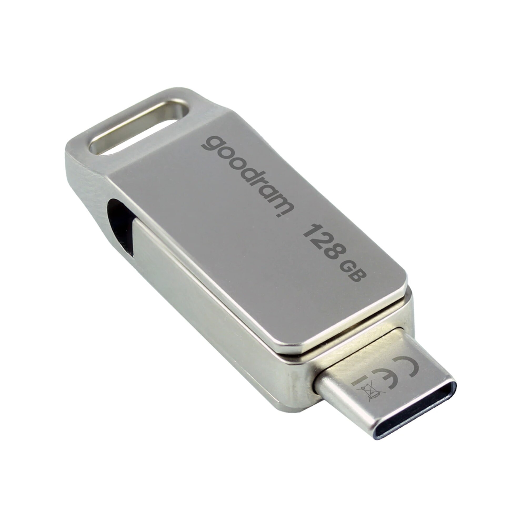 Stick de memorie USB-C si USB 3.2, 128 GB, metalic, Silver - eMAG.ro