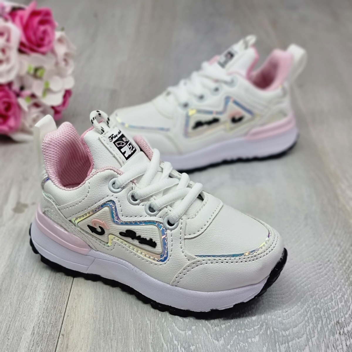 Pantofi sport copii, inTrend, D911, Piele ecologica, Alb, 30 - eMAG.ro