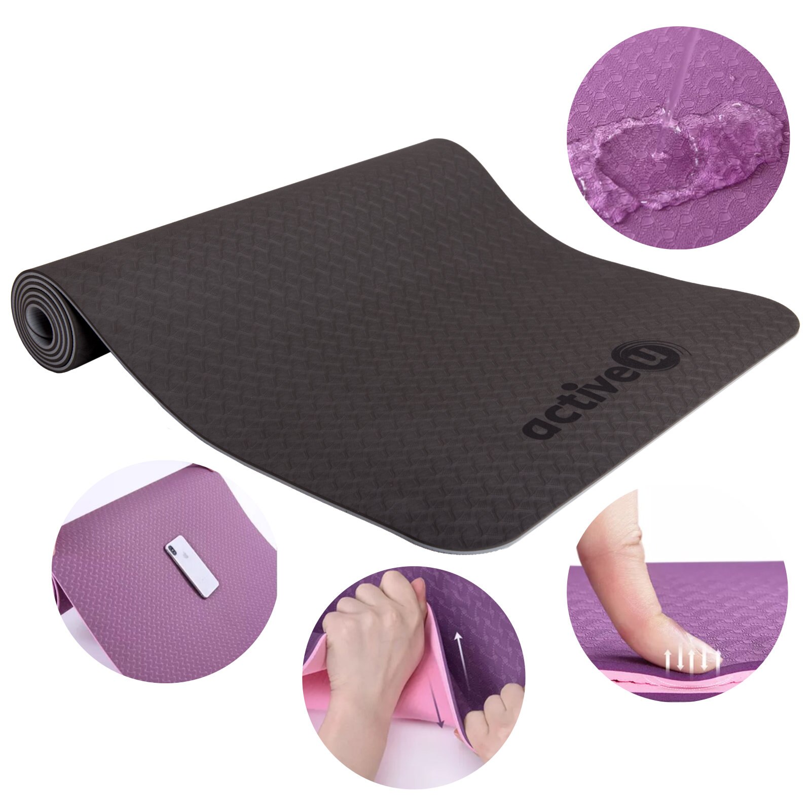 Saltea yoga, Activeu, Spuma, Negru - eMAG.ro