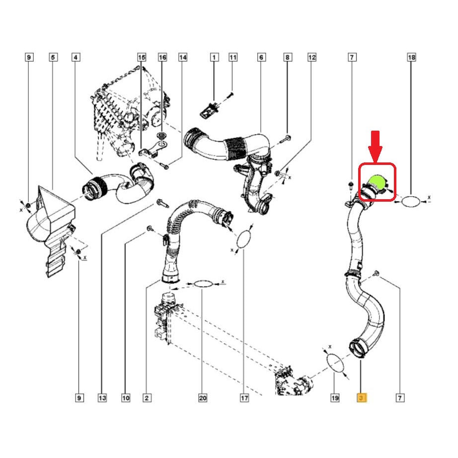 Conducta de aer pentru intercooler, Turborury, Renault Trafic Opel ...