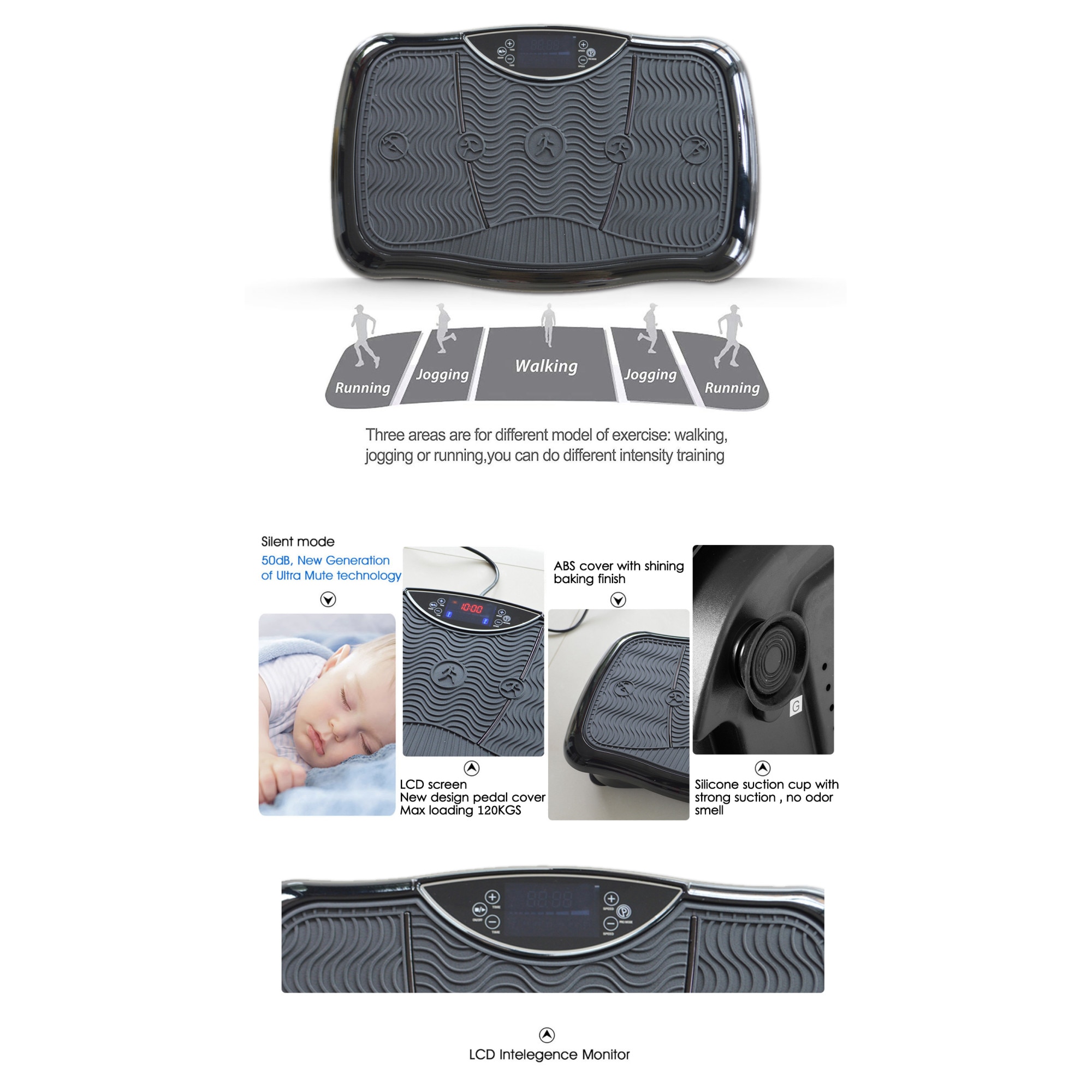 Aparat vibromasaj Horigen® CFM08, 180 nivele intensitate, ultra ...