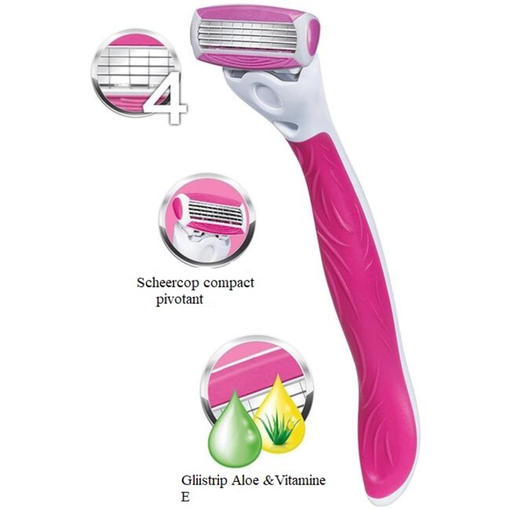 Комплект самобръсначка, Wilkinson Quattro For Women, 6 пълнителя - eMAG.bg