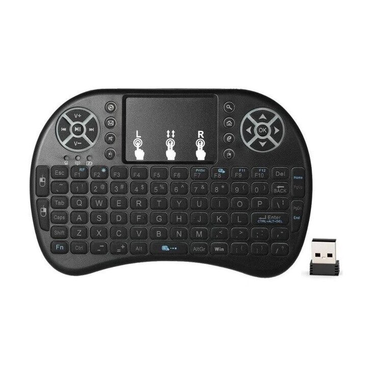 Mini tastatura wireless, cu touchpad, iluminata LED pentru PC, Laptop ...