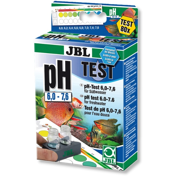 Test apa acvariu, JBL, pH 6.0 - 7.6, Reutilizabil - eMAG.ro