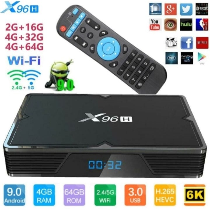 Мултимедиен плеър TV BOX X96 H, 4GB RAM 32 GB ROM, 6K Amlogic S905 ...