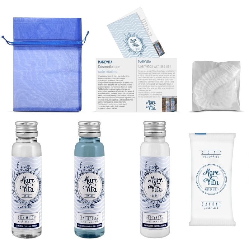 Kit Sampon Marevita compus din 40 seturi cosmetice hoteliere cu sare de ...