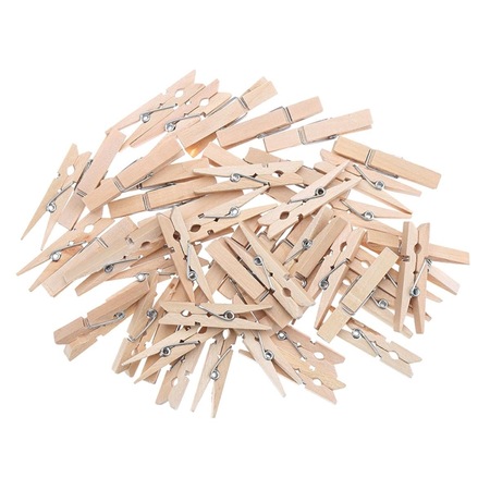 Set mini clesti din lemn, Gonga® Bej 20 bucati - eMAG.ro