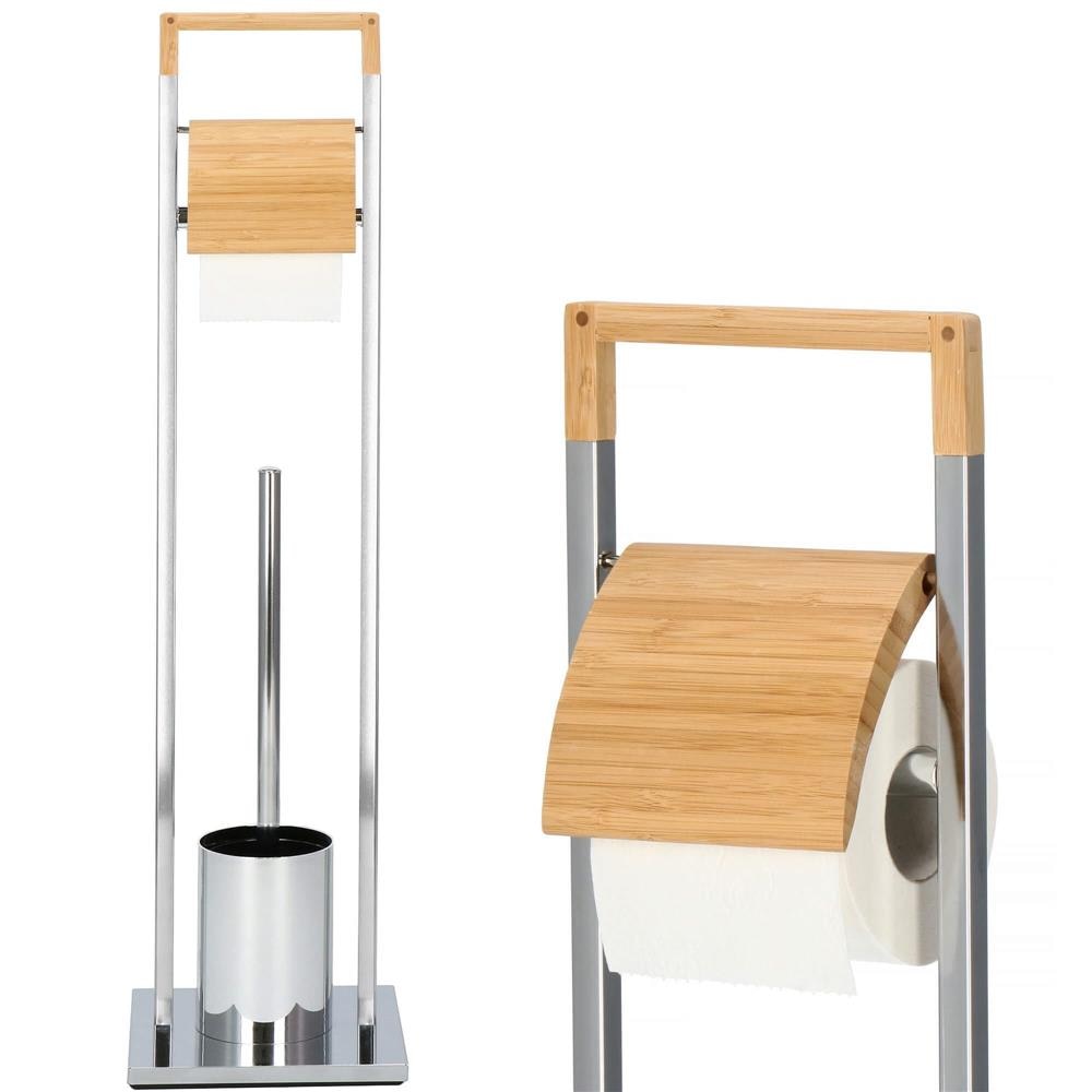 Поставка с тоалетна четка и поставка за тоалетна хартия, неръждаема ...