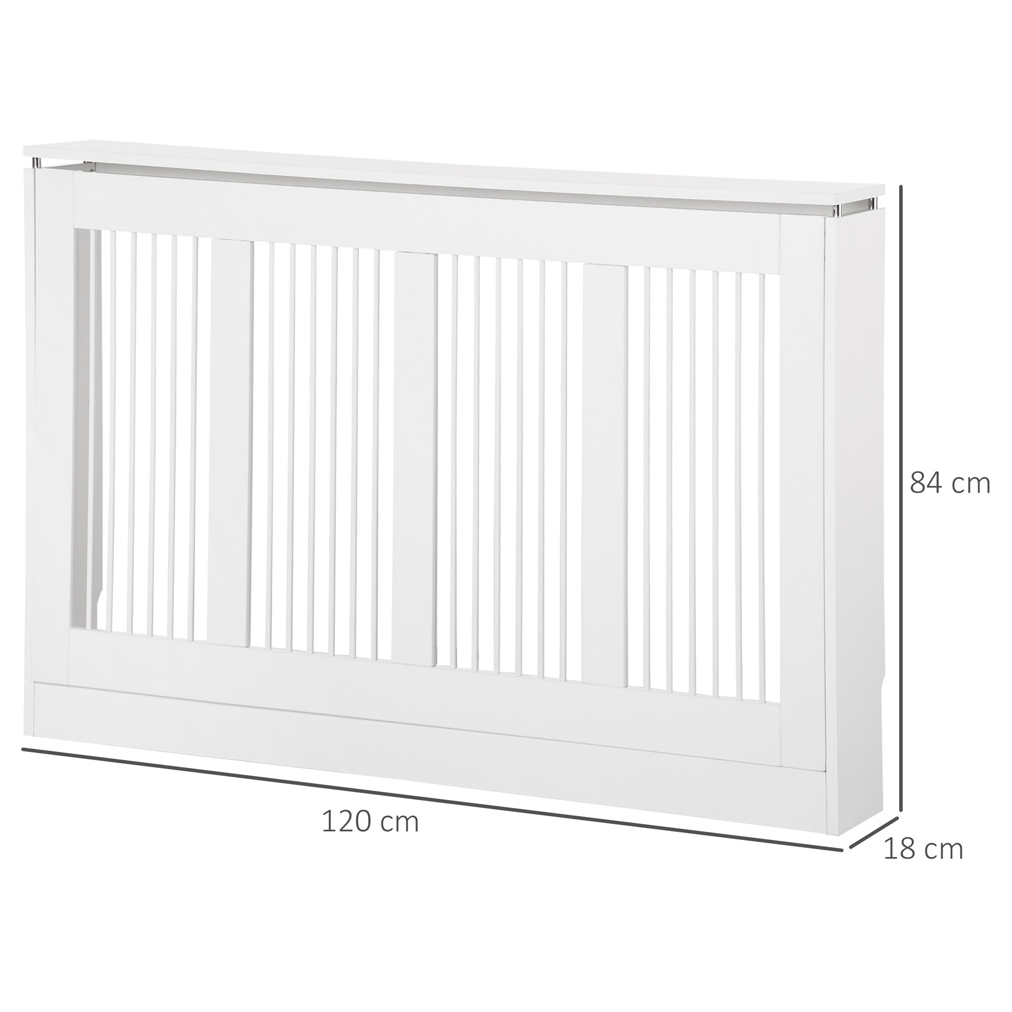 Masca pentru radiator Homcom, MDF/Otel, 120x18x84 cm, Alb - eMAG.ro