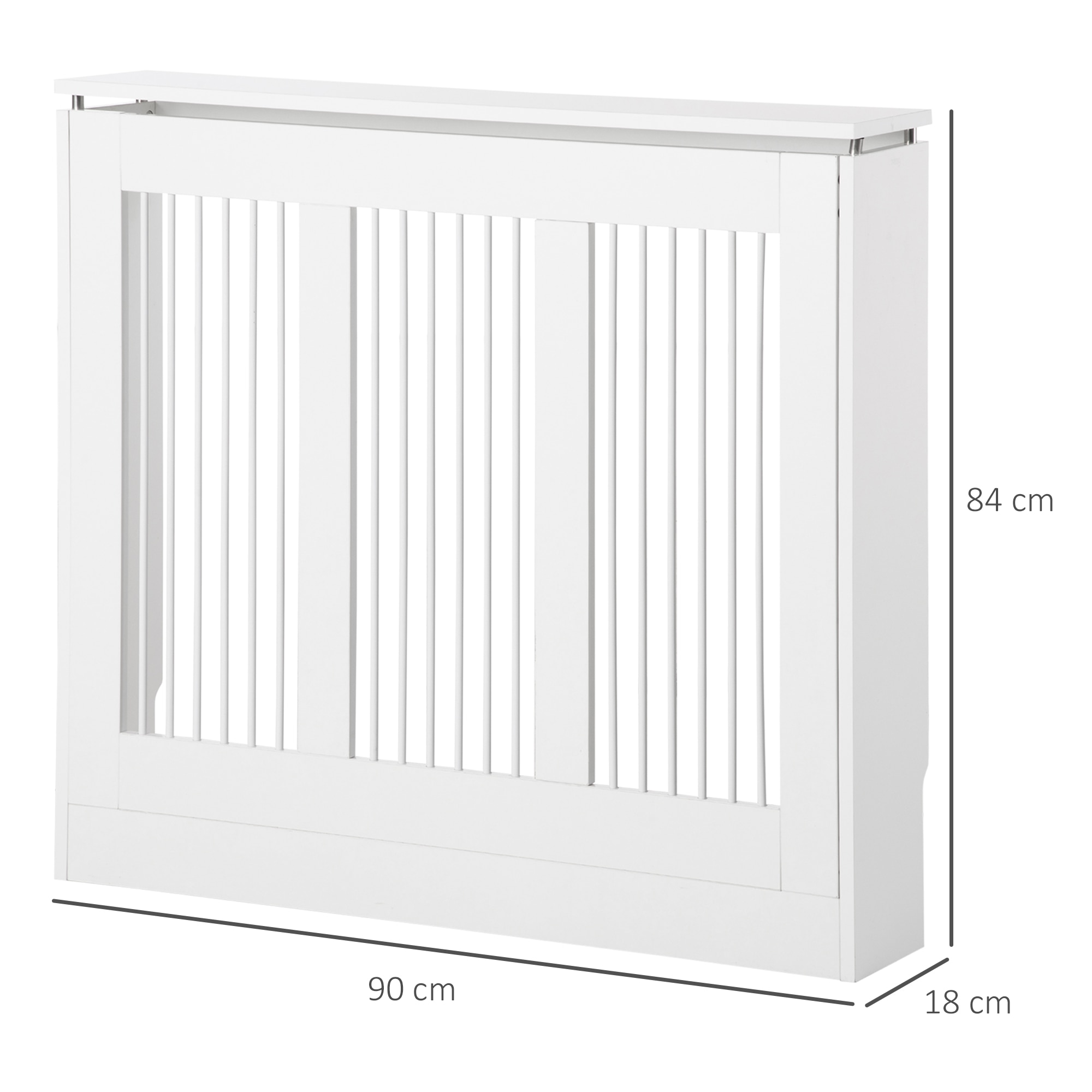 Masca pentru radiator Homcom, MDF/Otel, 90x18x84 cm, Alb - eMAG.ro