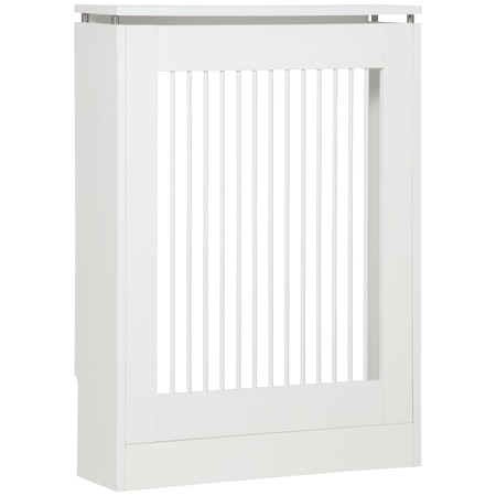Masca pentru radiator Homcom, MDF/Otel, 60x18x84 cm, Alb - eMAG.ro