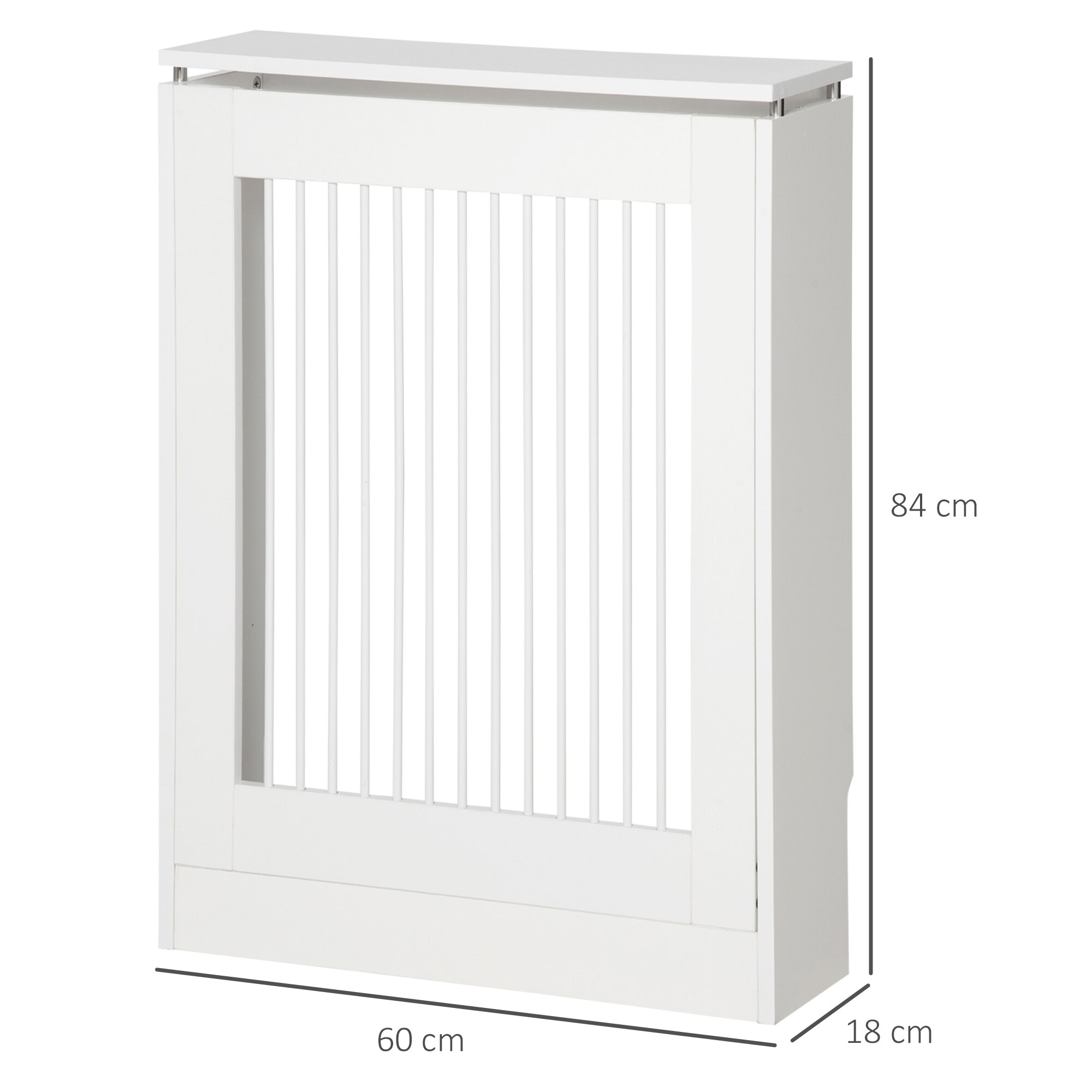 Masca pentru radiator Homcom, MDF/Otel, 60x18x84 cm, Alb - eMAG.ro