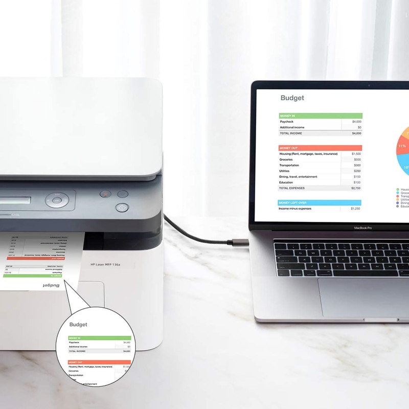 Cablu imprimanta, CeruleTree, USB, 2M, Negru - eMAG.ro