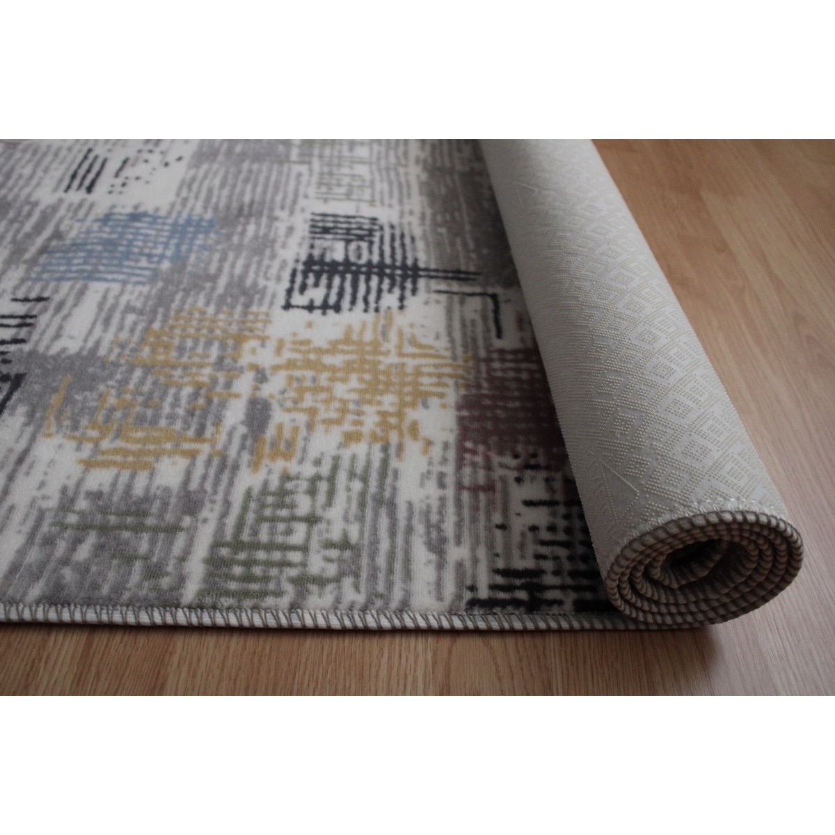 Covor Antiderapant cu Linii, Multicolor, Poliester, 200 x 300 cm - eMAG.ro